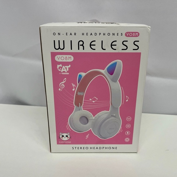 Headphones | Green Wireless Cat Ear Headphones With Led Lights | Poshmark
